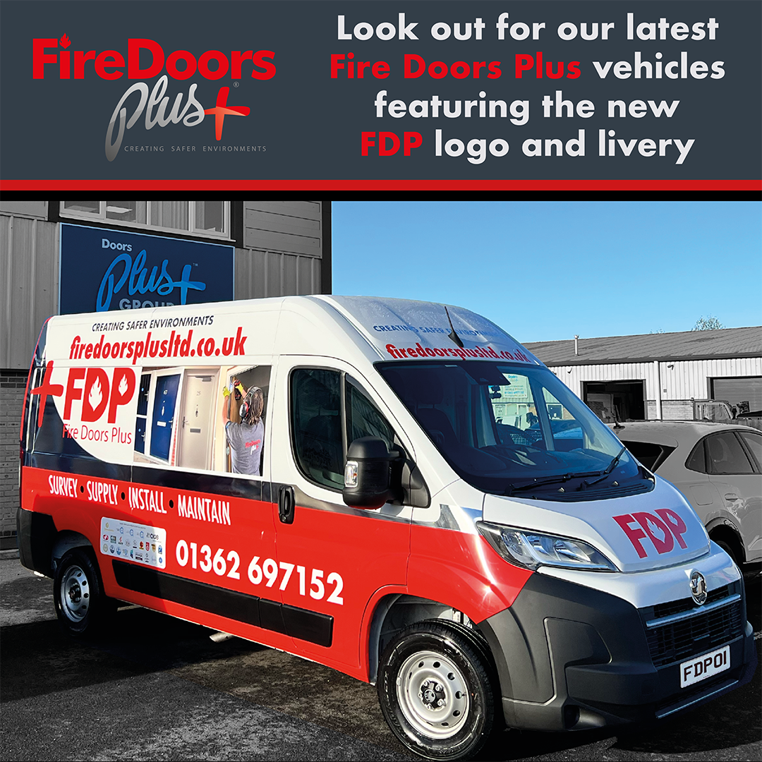 Latest Fire Doors Plus vans featuring new FDP logo & design | Plus ...